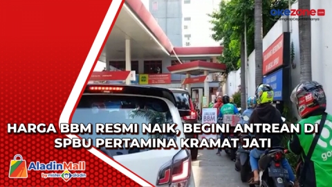 Harga BBM Resmi Naik, Begini Antrean di SPBU Pertamina Kramat Jati : Okezone Video