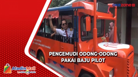Tampil Nyentrik, Pengemudi Odong-Odong di Tangsel Pakai Baju Pilot : Okezone Video