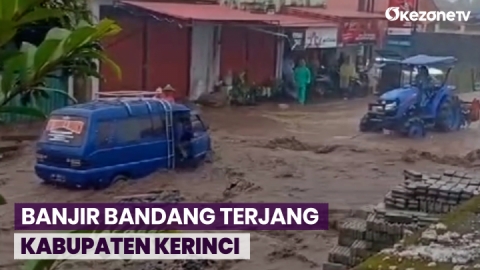 Detik-Detik Banjir Bandang Terjang Kabupaten Kerinci, Akses Jalan Lumpuh Total : Okezone Video
