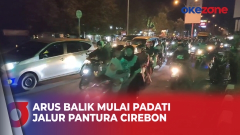 Pemudik Motor Mulai Padati Jalur Pantura Cirebon untuk Kembali ke Jakarta : Okezone Video