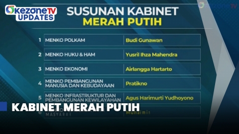 Susunan Kabinet Merah Putih Pemerintahan Prabowo-Gibran : Okezone Video